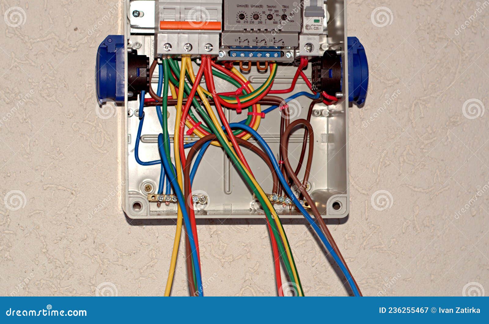 Electric Shield and Copper Cable for Power Connection. Stock Image ...