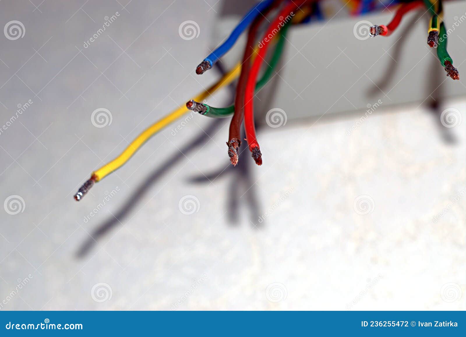 Electric Shield and Copper Cable for Power Connection. Stock Photo ...