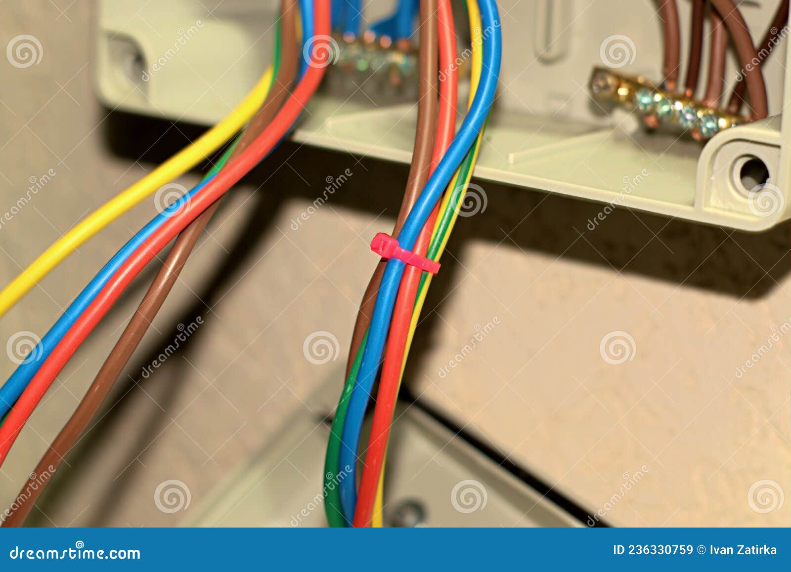 Electric Shield and Copper Cable for Power Connection. Stock Image ...