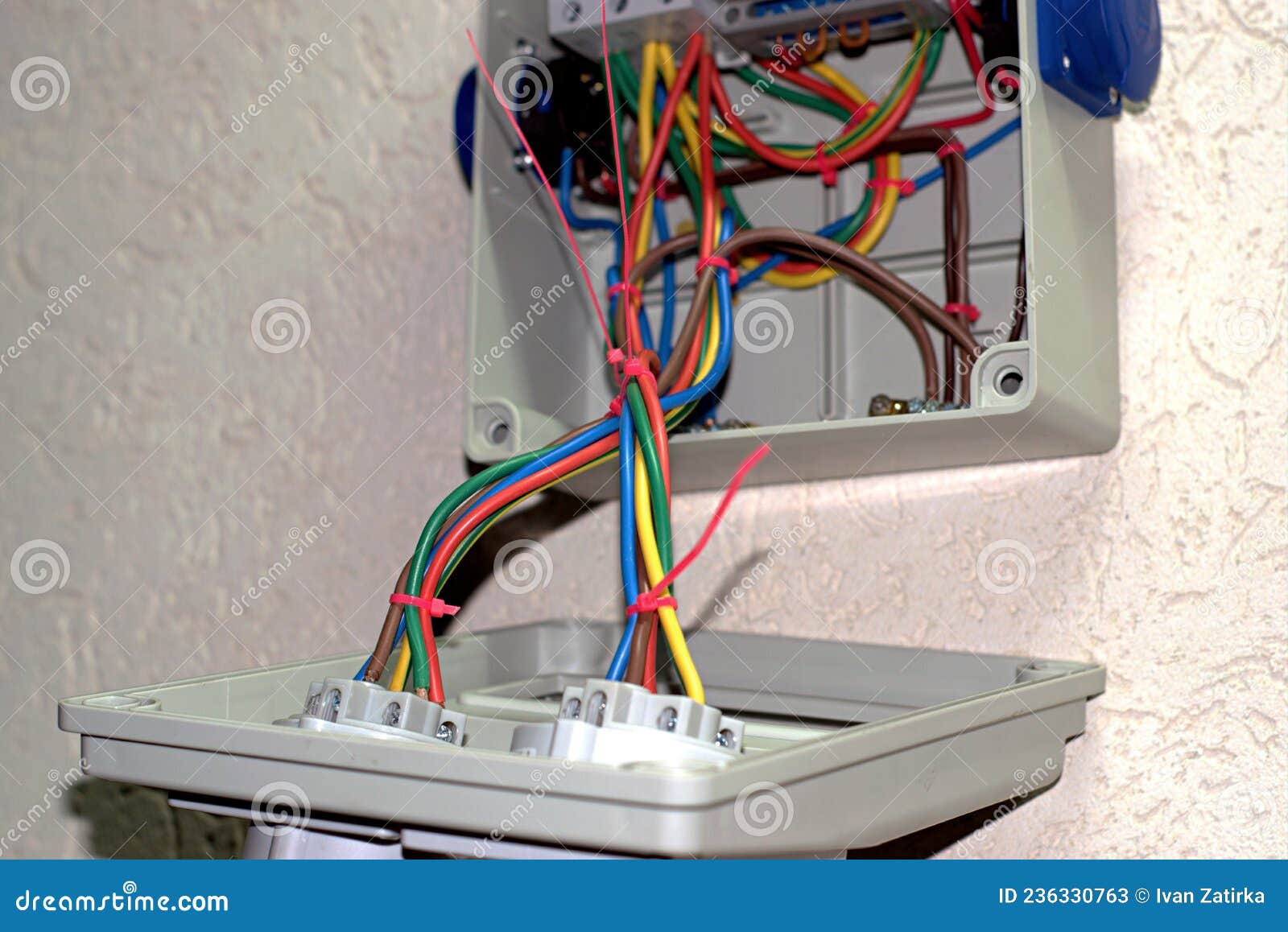 Electric Shield and Copper Cable for Power Connection. Stock Image ...