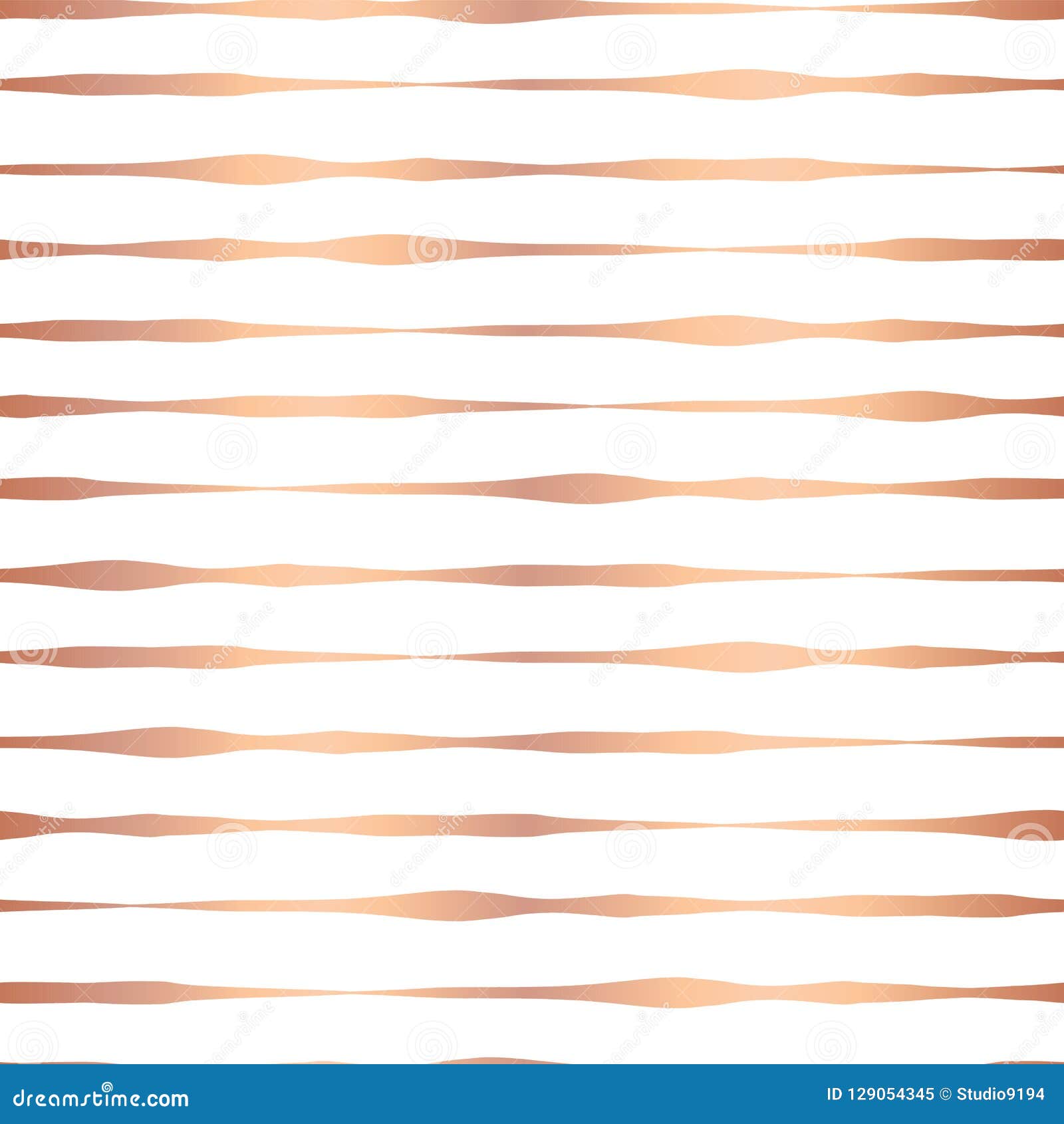 Copper Foil Hand Drawn Horizontal Lines Seamless Vector Pattern. Rose ...