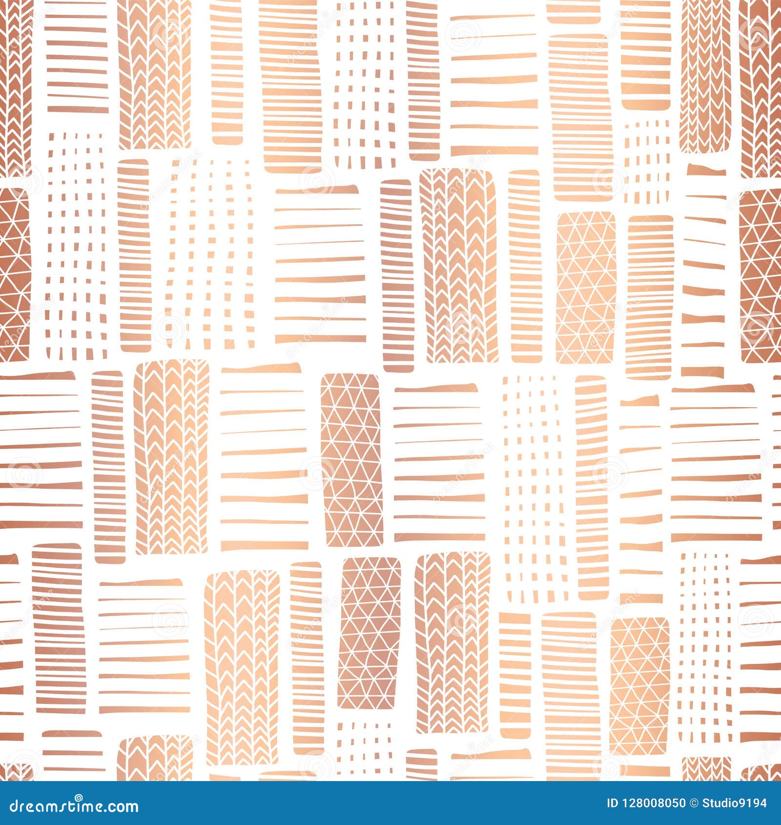 Copper Foil Flower Bouquet Seamless Vector Border. Rose Gold Floral ...