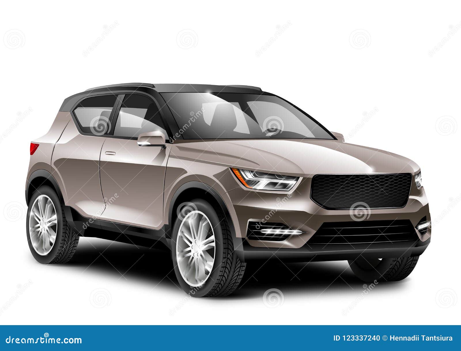 Copper Generic SUV Car on White Background. Side View with Isolated ...