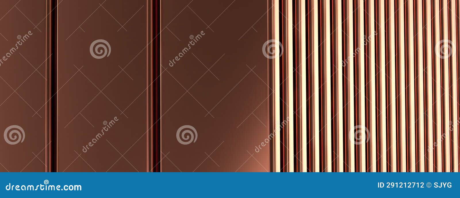 Copper Geometric Vertical Metal Sheet Metallic Elegant Modern 3D ...