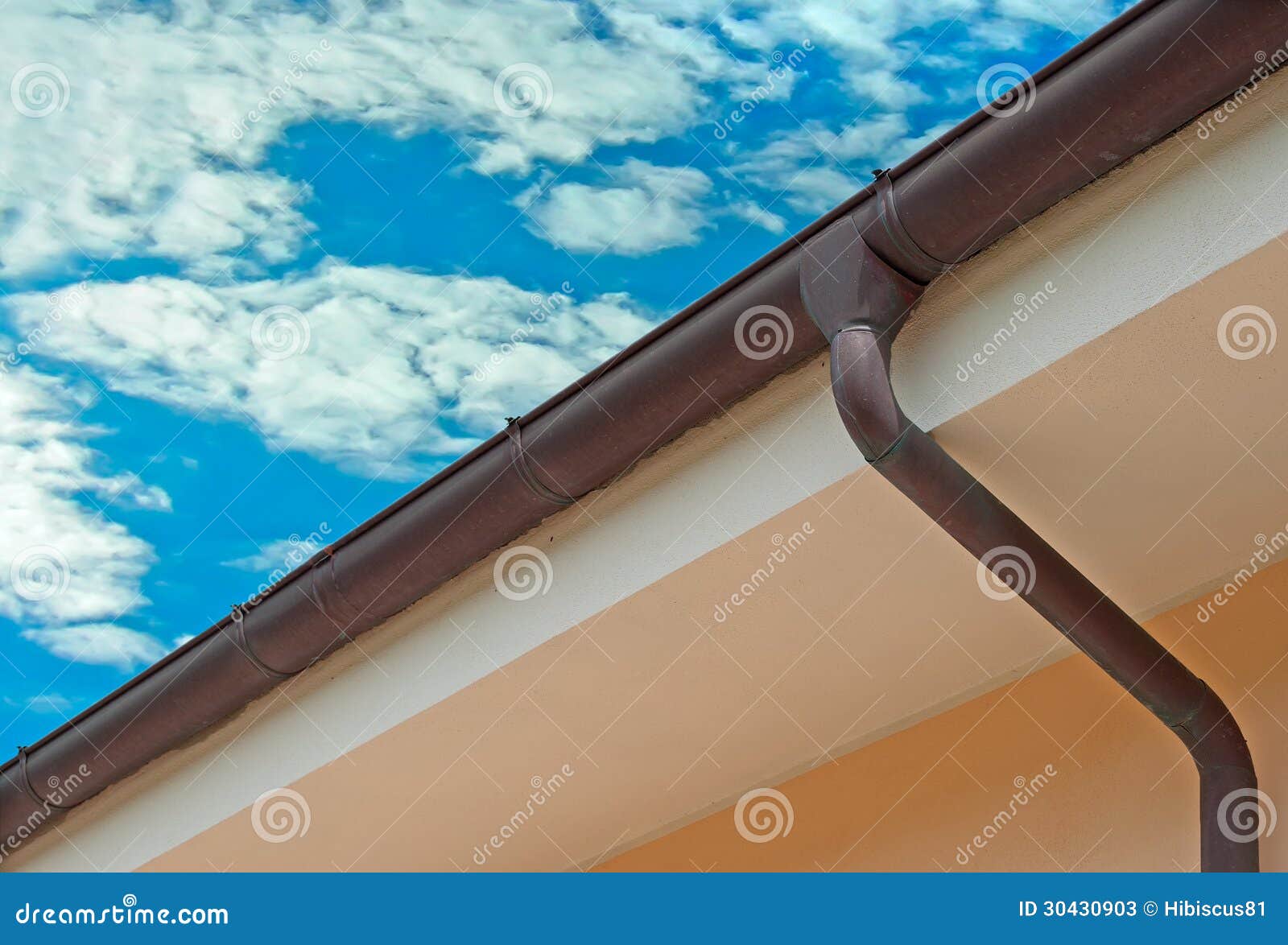 Copper gutter stock image. Image of drainpipe, material - 30430903