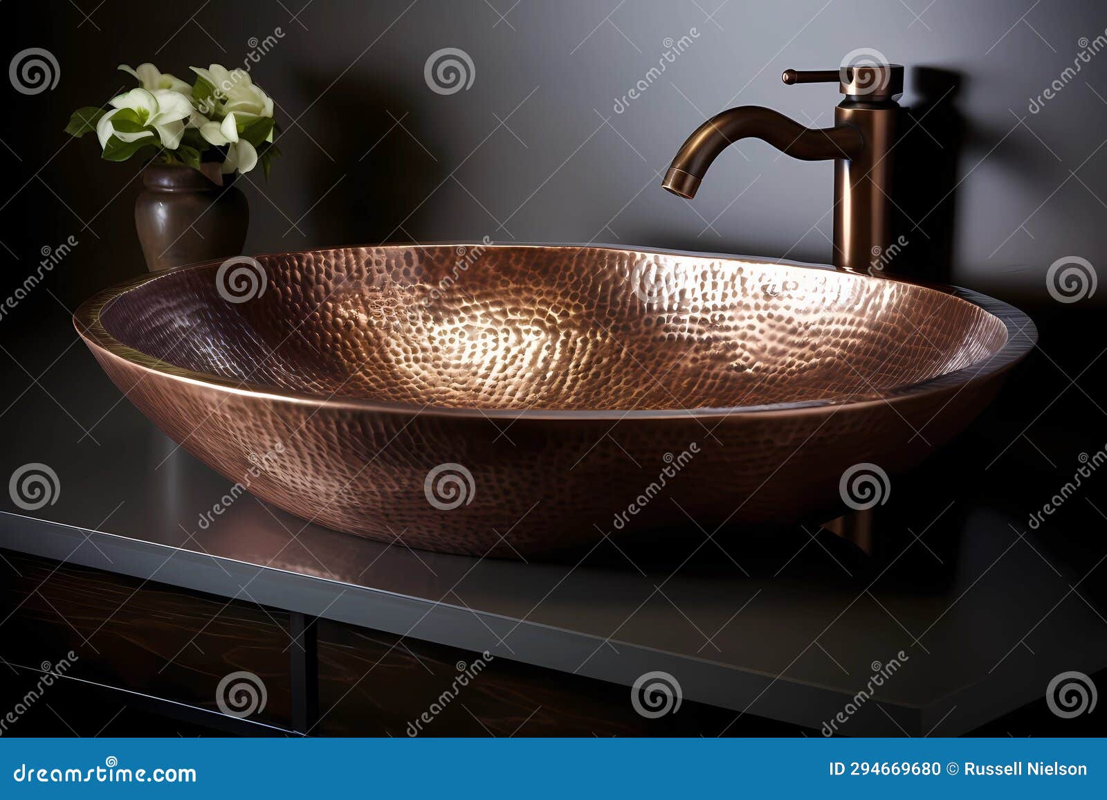 Copper Hammered Sink - Europe Stock Illustration - Illustration of ...