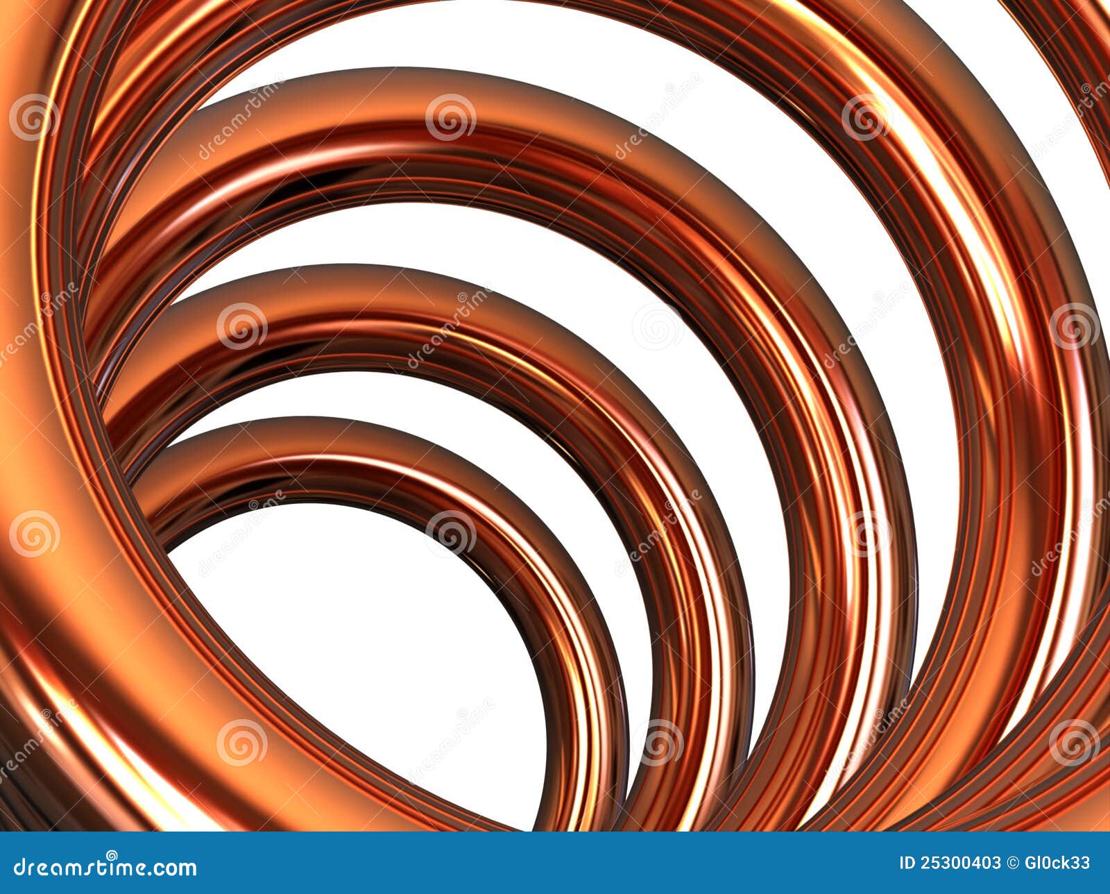 Copper helix stock illustration. Illustration of reflection - 25300403