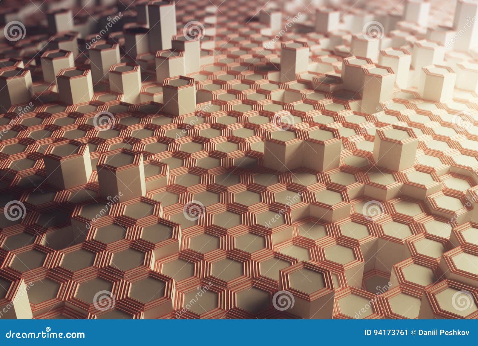 Copper Hexagonal Background Stock Illustration - Illustration of ...