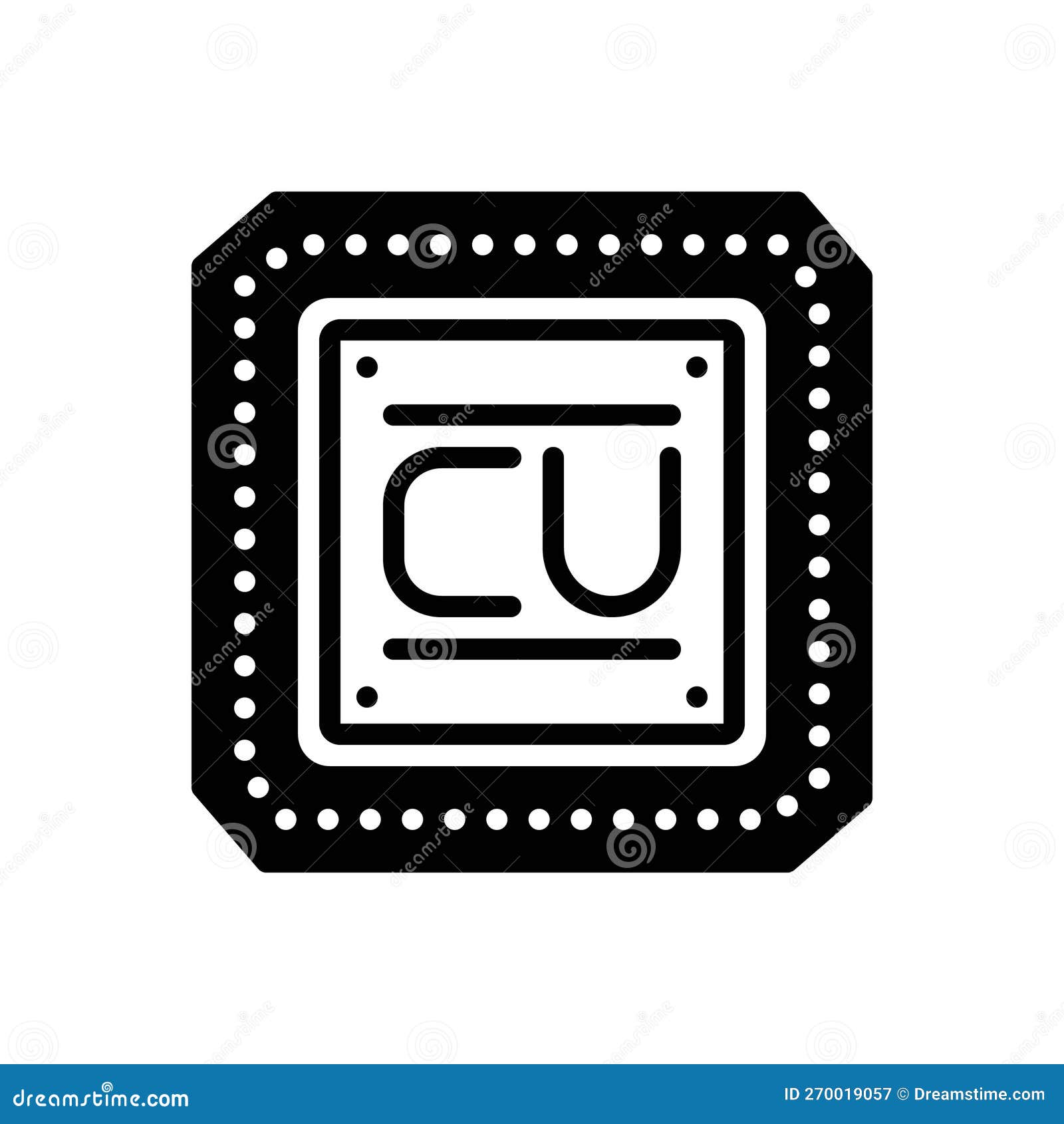 Black Solid Icon for Copper, Cu and Electric Stock Illustration ...