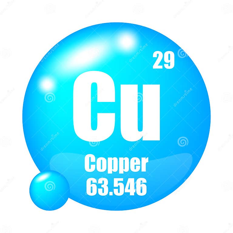 Copper Icon. Element Cu. Atomic Number 29. Atomic Mass 63.546 Stock ...