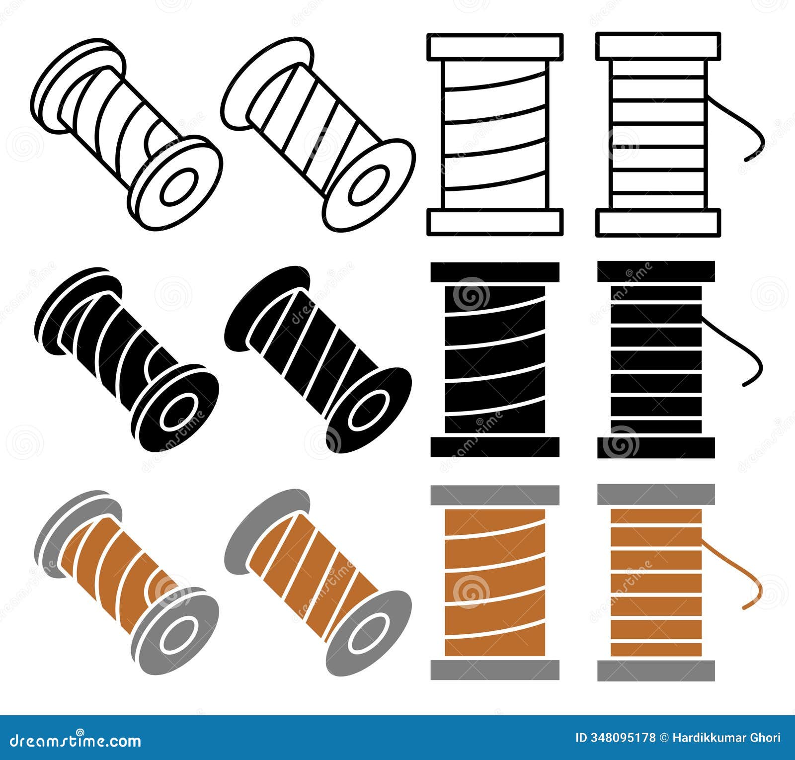 Copper icon vector stock illustration. Illustration of reel - 348095178