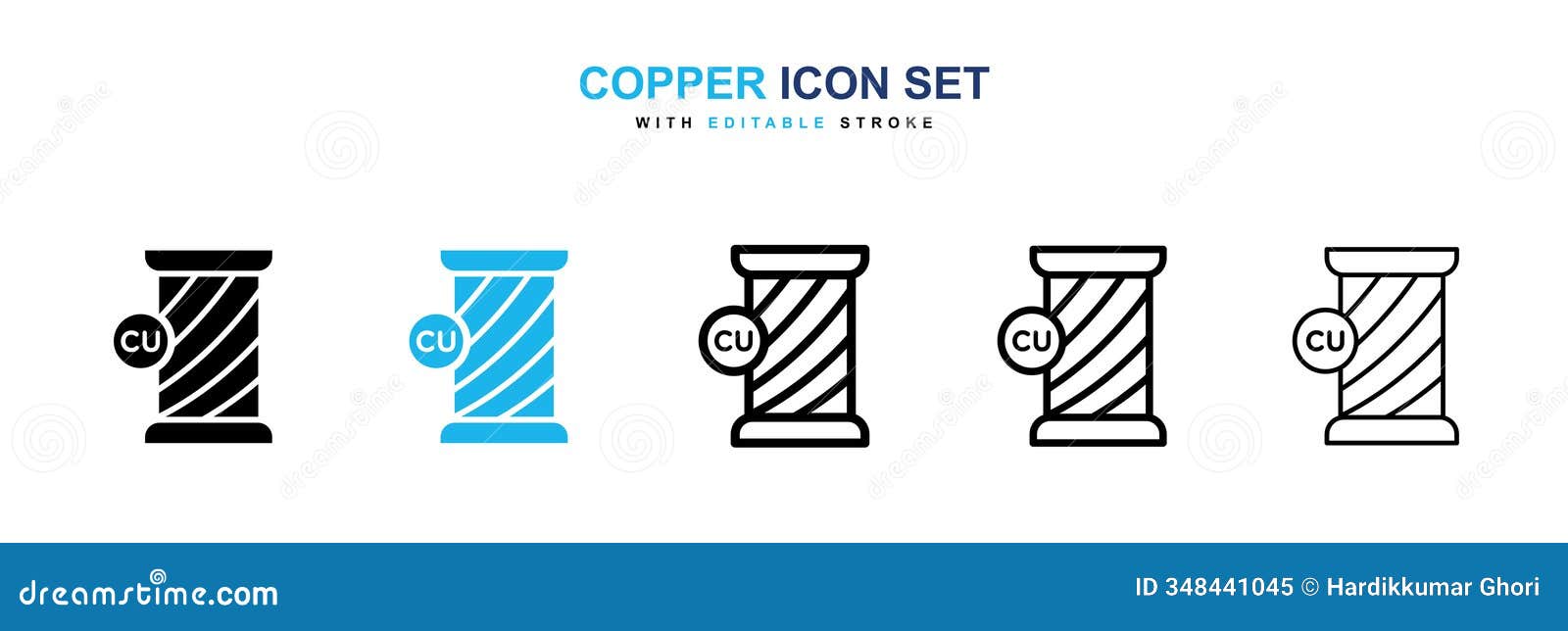 Copper icon vector stock illustration. Illustration of coil - 348441045