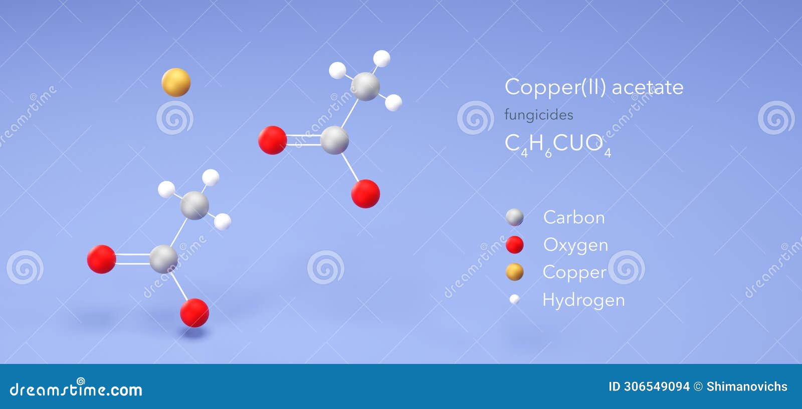 Copper Ii Acetate Molecule Molecular Structures Cupric Acetate 3d Model Structural Chemical