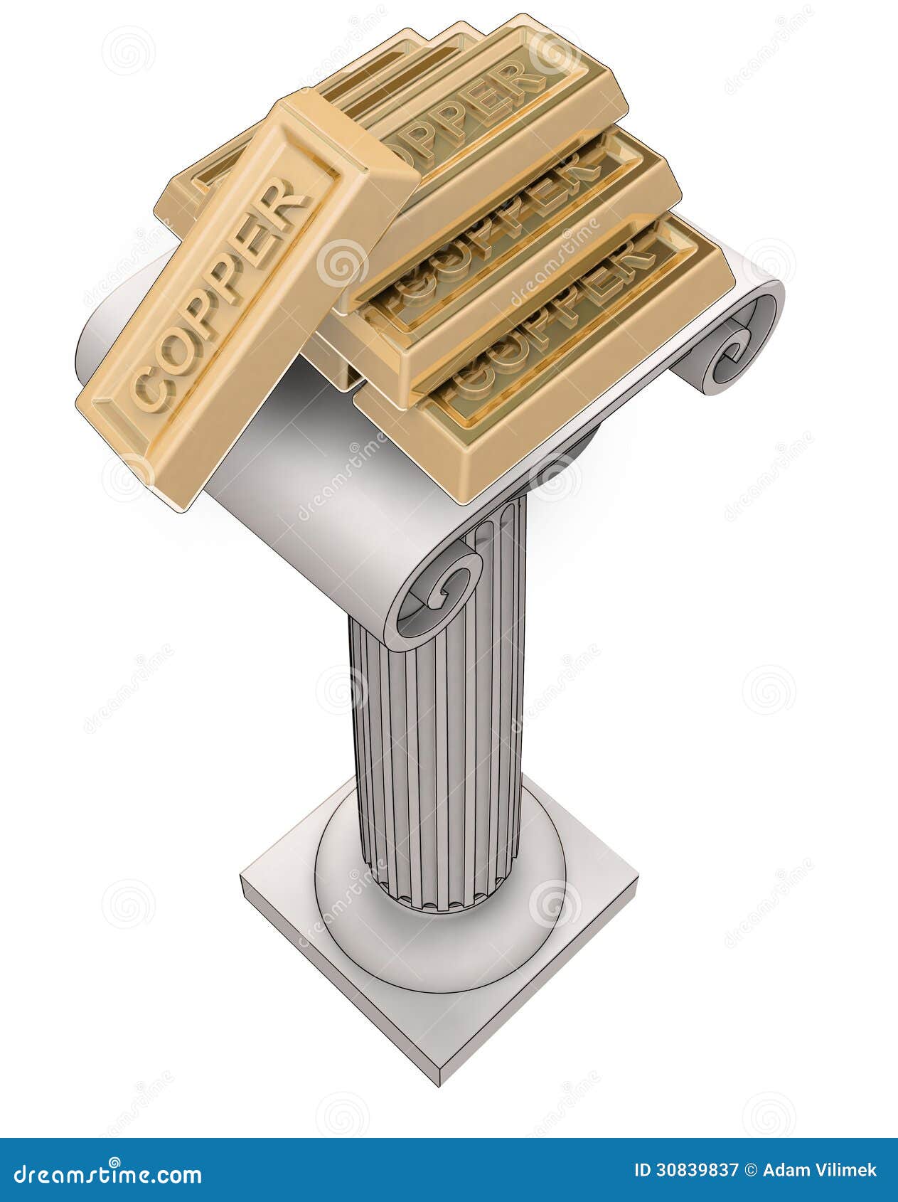 Copper Ingot Groupon Antique Column Render Stock Illustration ...