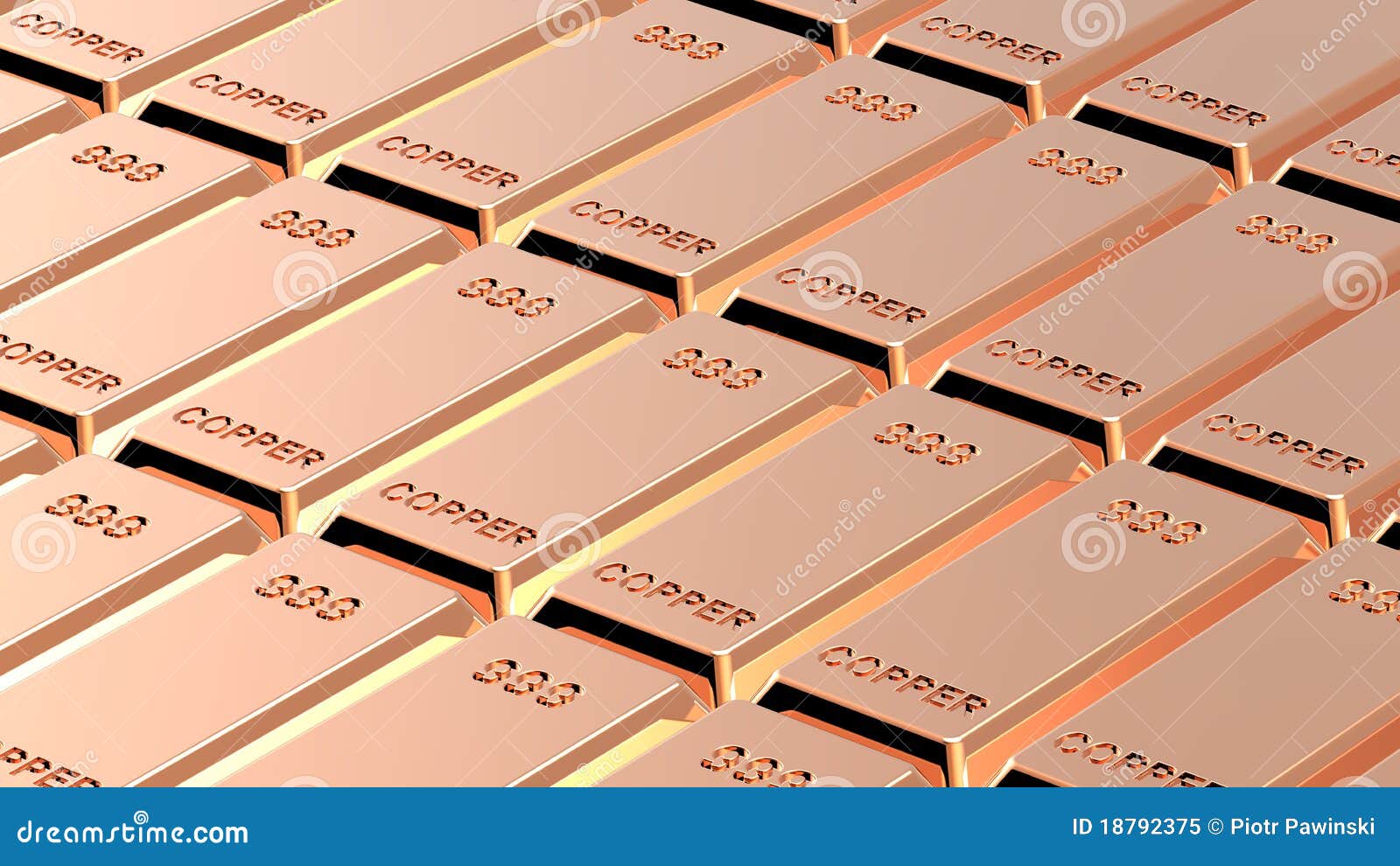 Copper ingots background. stock illustration. Illustration of invest ...
