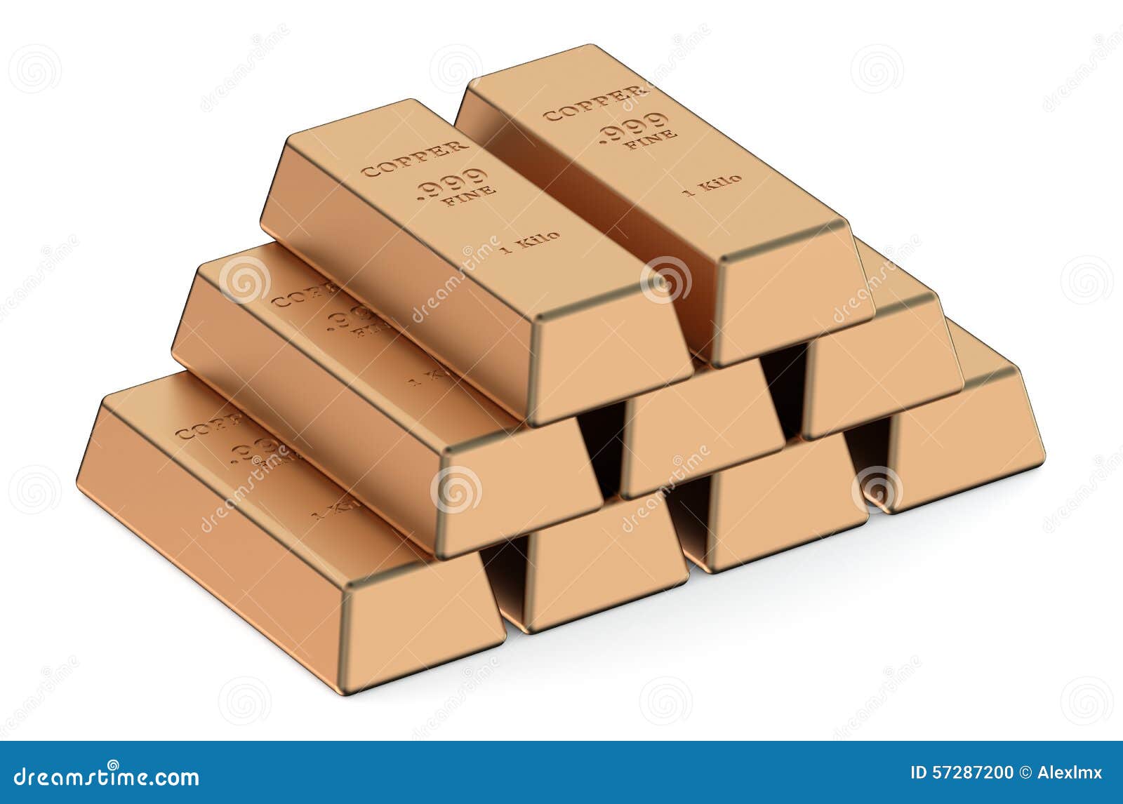 Copper Ingots Background, 3D Royalty-Free Stock Photo | CartoonDealer ...