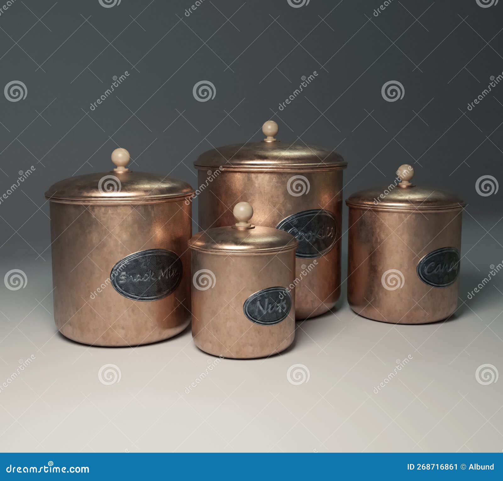 Copper Kitchen Snack Containers Stock Image | CartoonDealer.com #268717027