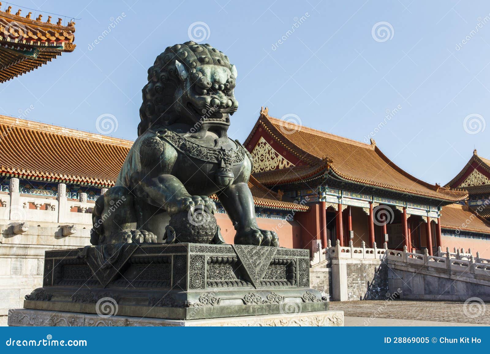 Copper Lion Behind To the Hall of Supreme Harmony Stock Image - Image ...
