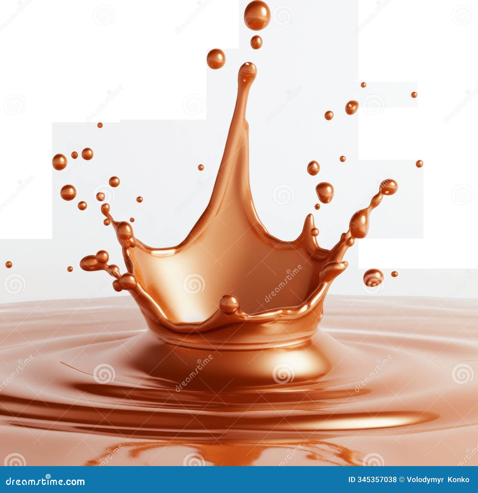 Copper Liquid Splash Creating a Crown Shape on Transparent Background ...