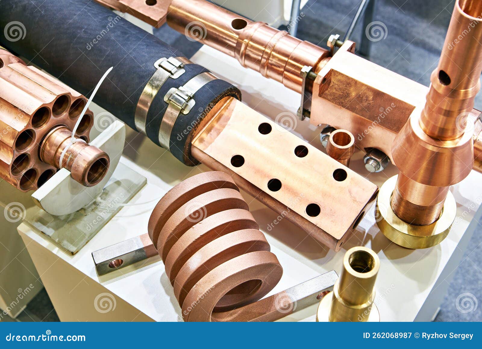 Copper Lugs for Water and Air Cooling Cables Stock Image - Image of ...