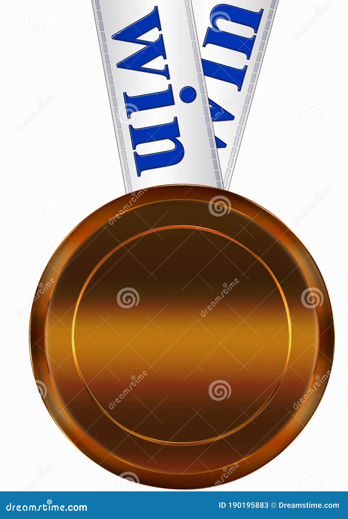 Copper Medal with Winner Ribbon Stock Illustration - Illustration of ...