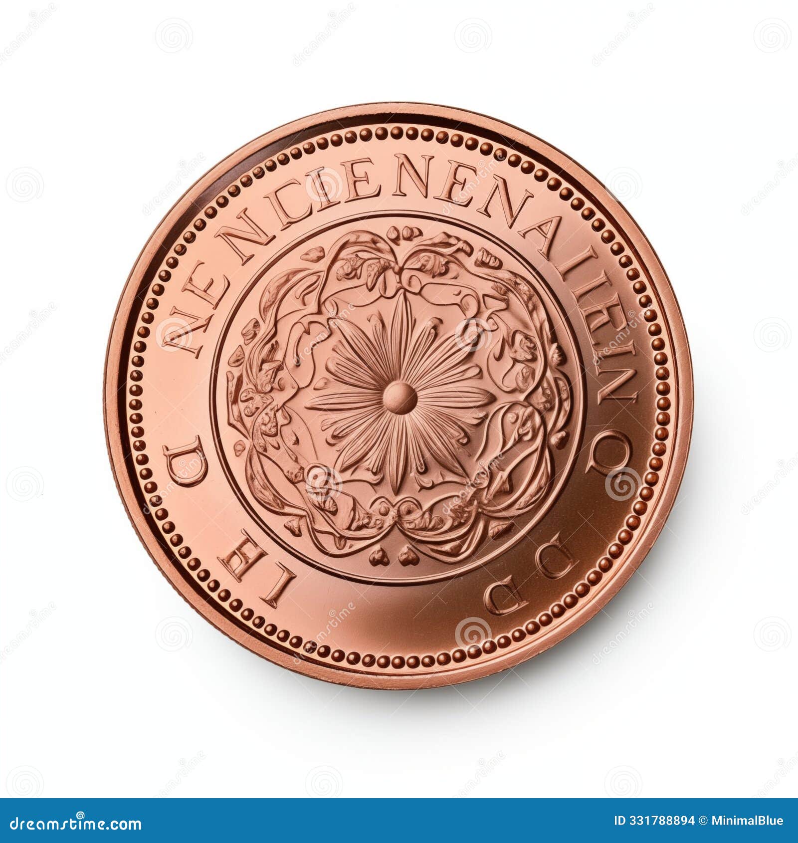 Copper Medallion with Intricate Design Stock Illustration ...
