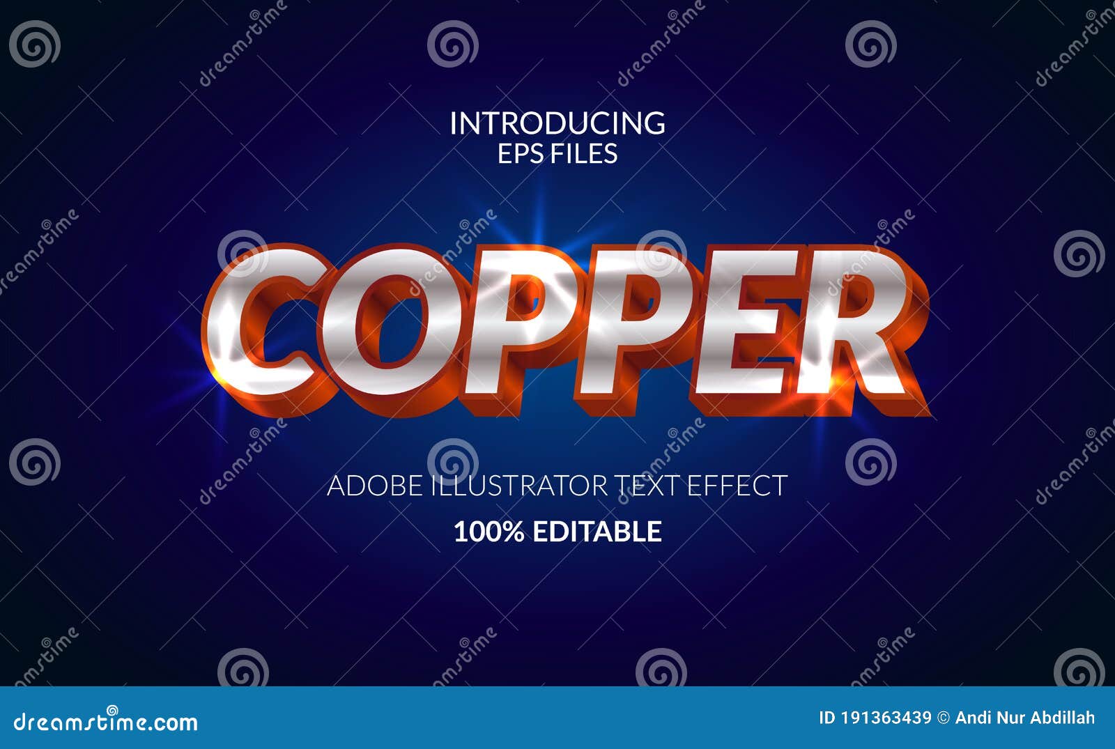 Copper Metal Chromium Shining Color Text Effect. Editable Text and Font ...