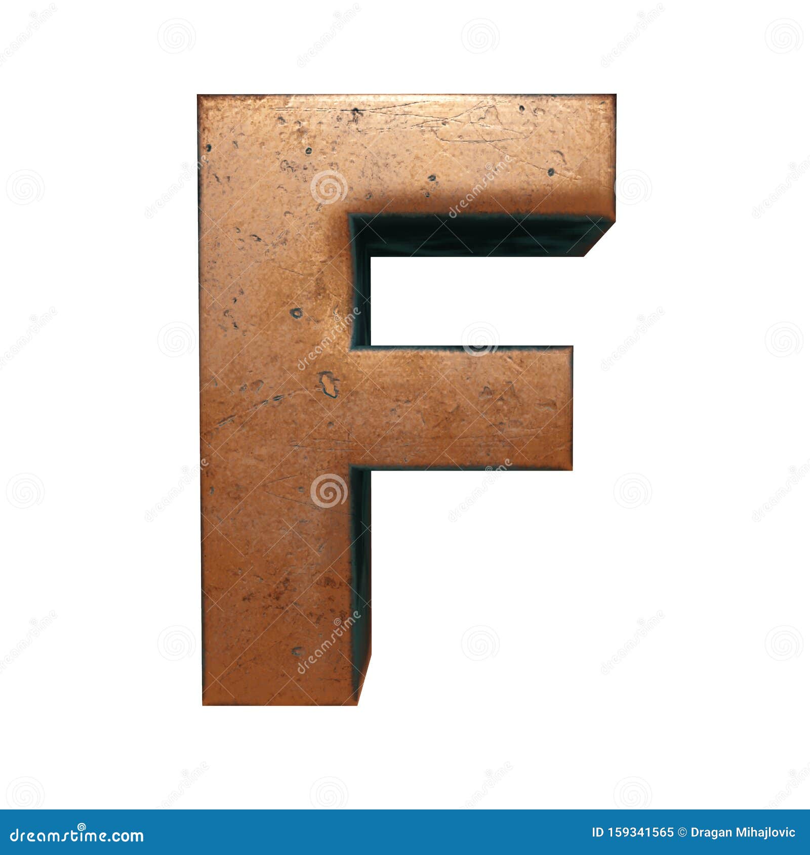 Copper metal letter stock illustration. Illustration of ancient - 159341565