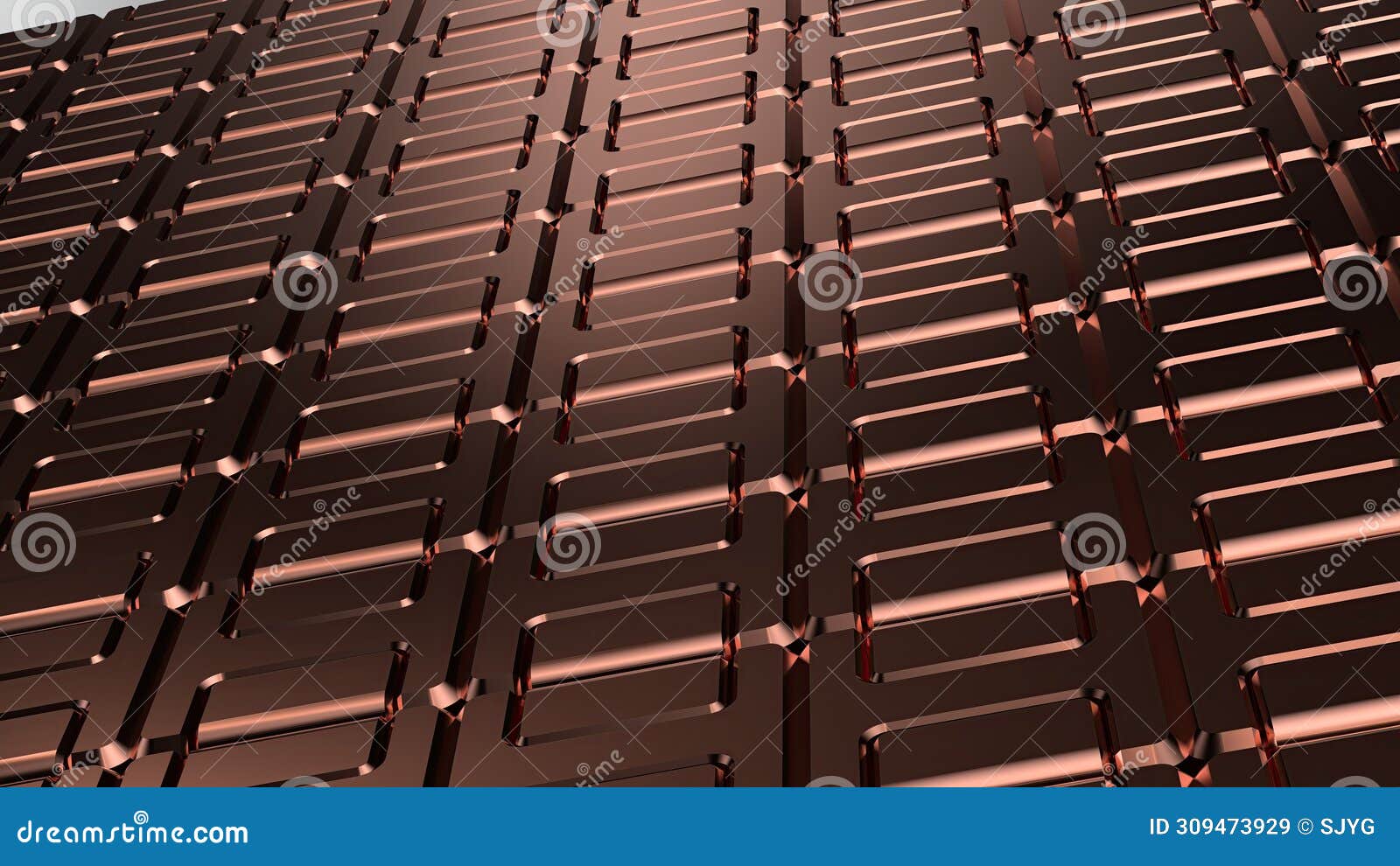 Copper Metal Lump Cube Design Elements Shape Elegant Modern 3D ...