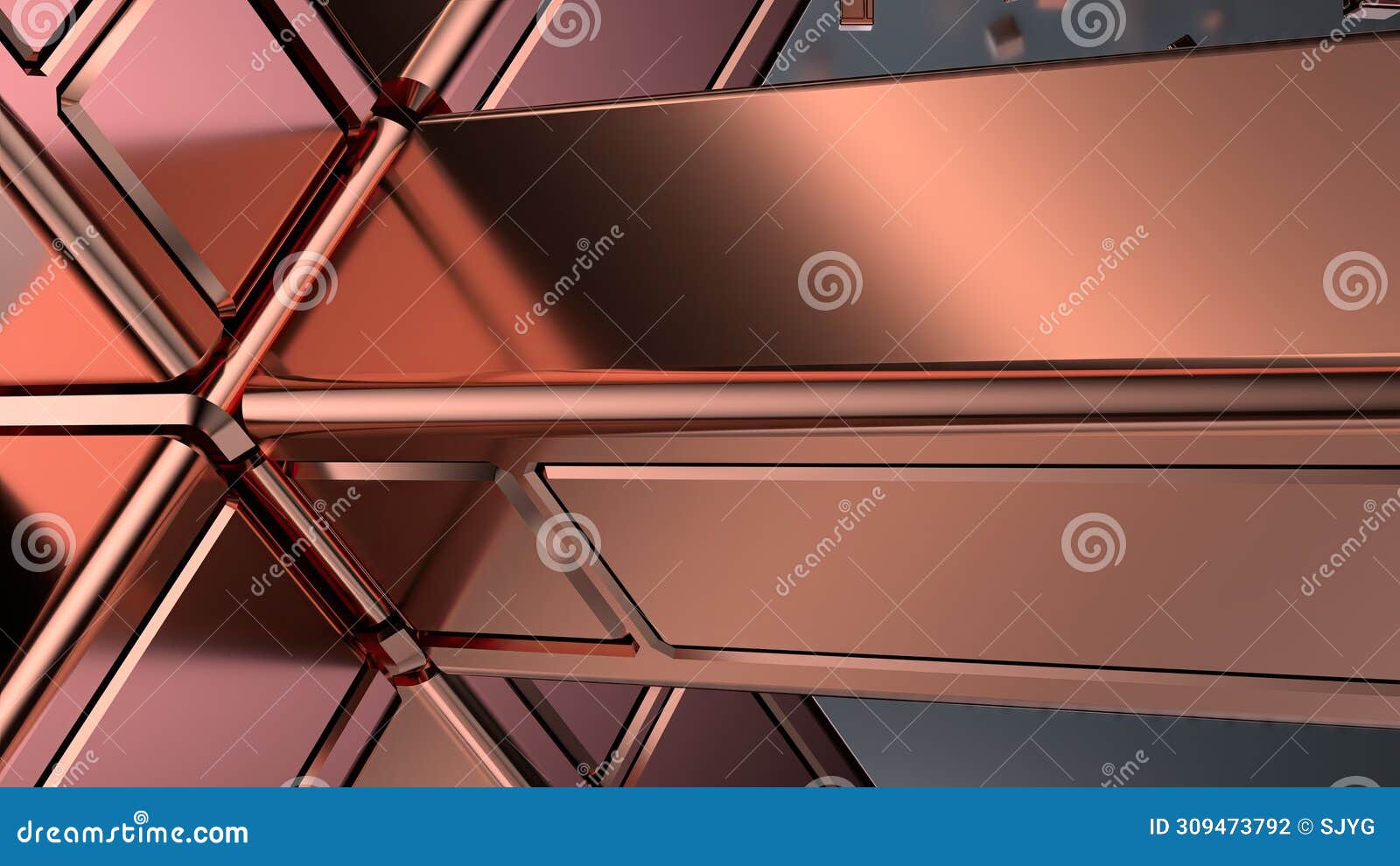 Copper Metal Lump Cube Structure Shape Elegant Modern 3D Rendering ...