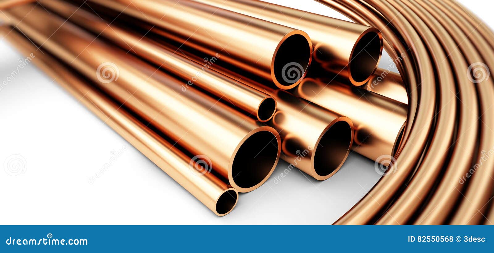Copper metal pipes goods stock illustration. Illustration of pipes ...