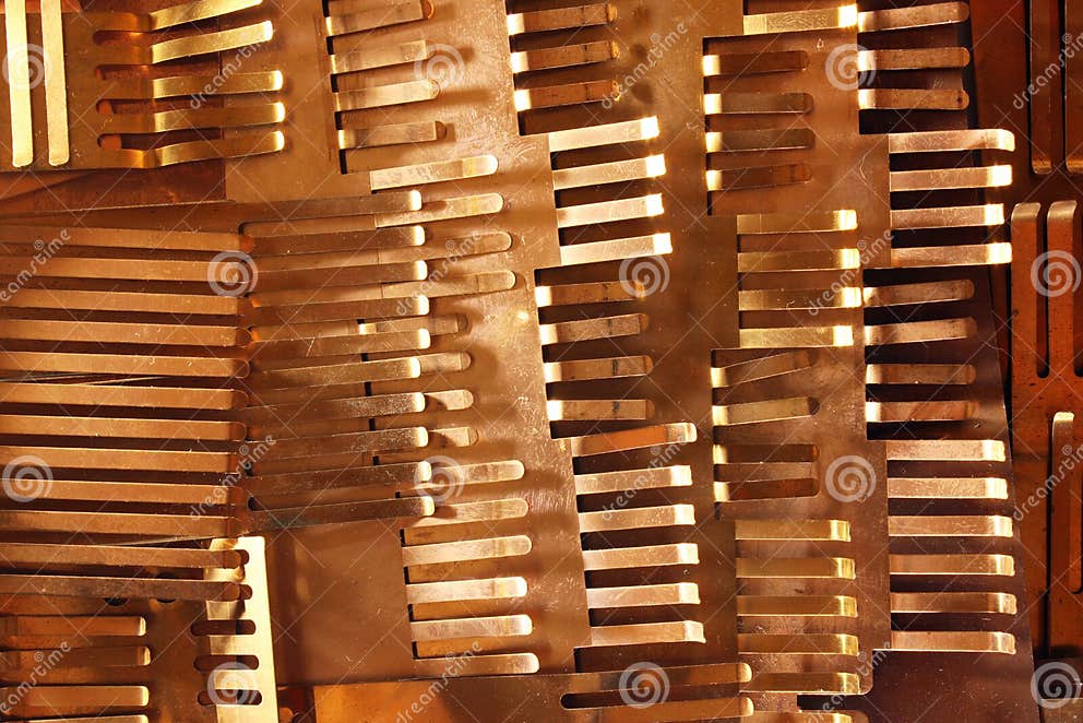 Copper Metal Plates Springs and Clips As Background Stock Photo - Image ...