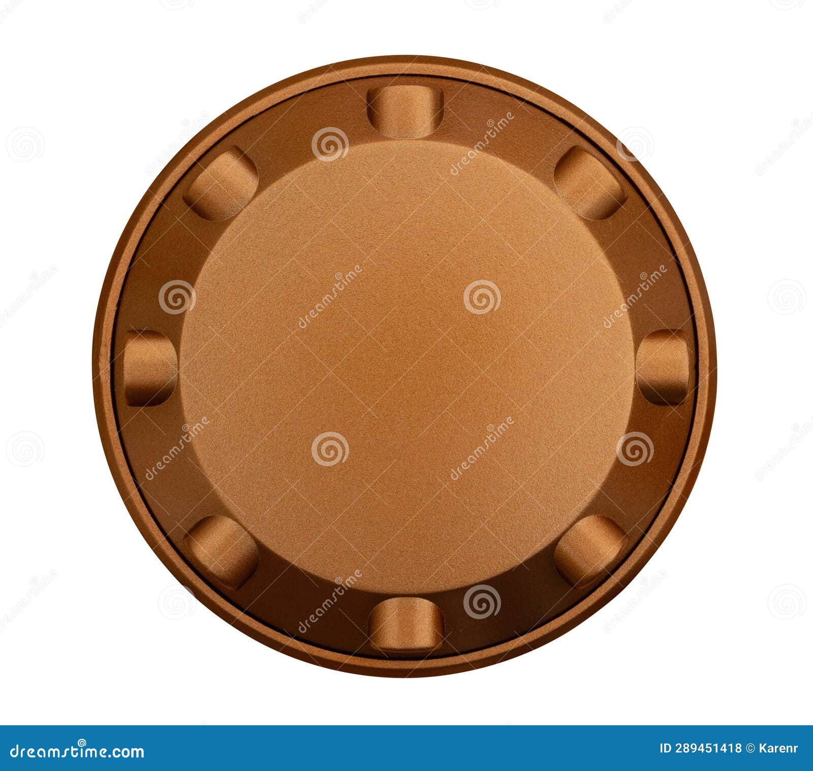 Copper metal round button stock photo. Image of industrial - 289451418