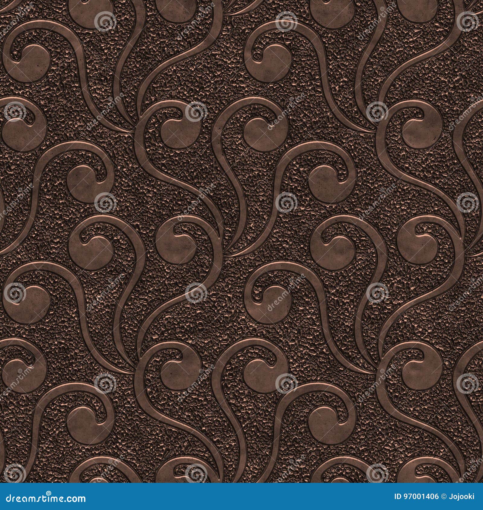 Copper Metal Seamless Texture with Pattern Stock Illustration ...