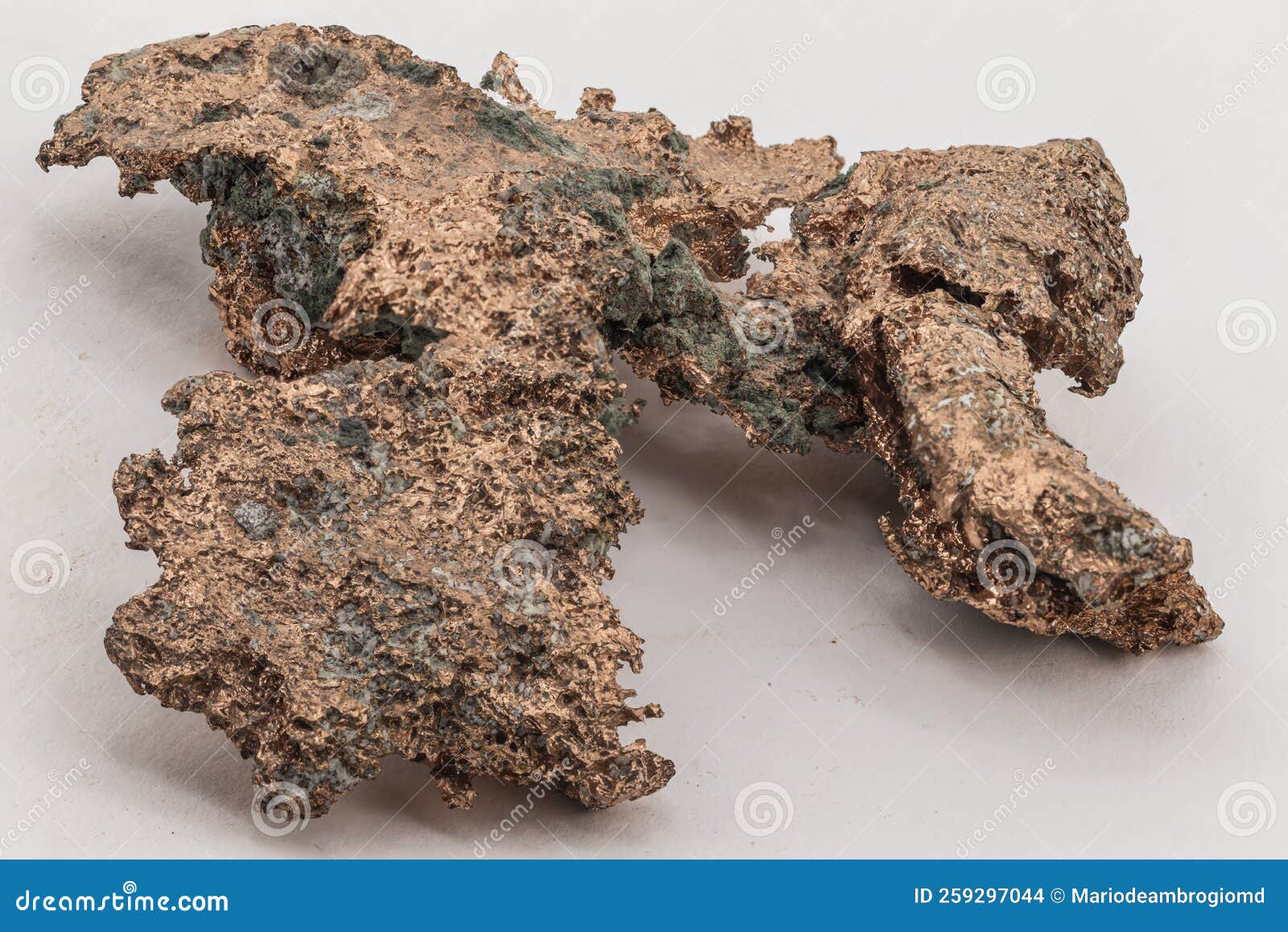 Copper Mineral on White Background Stock Photo - Image of geology ...