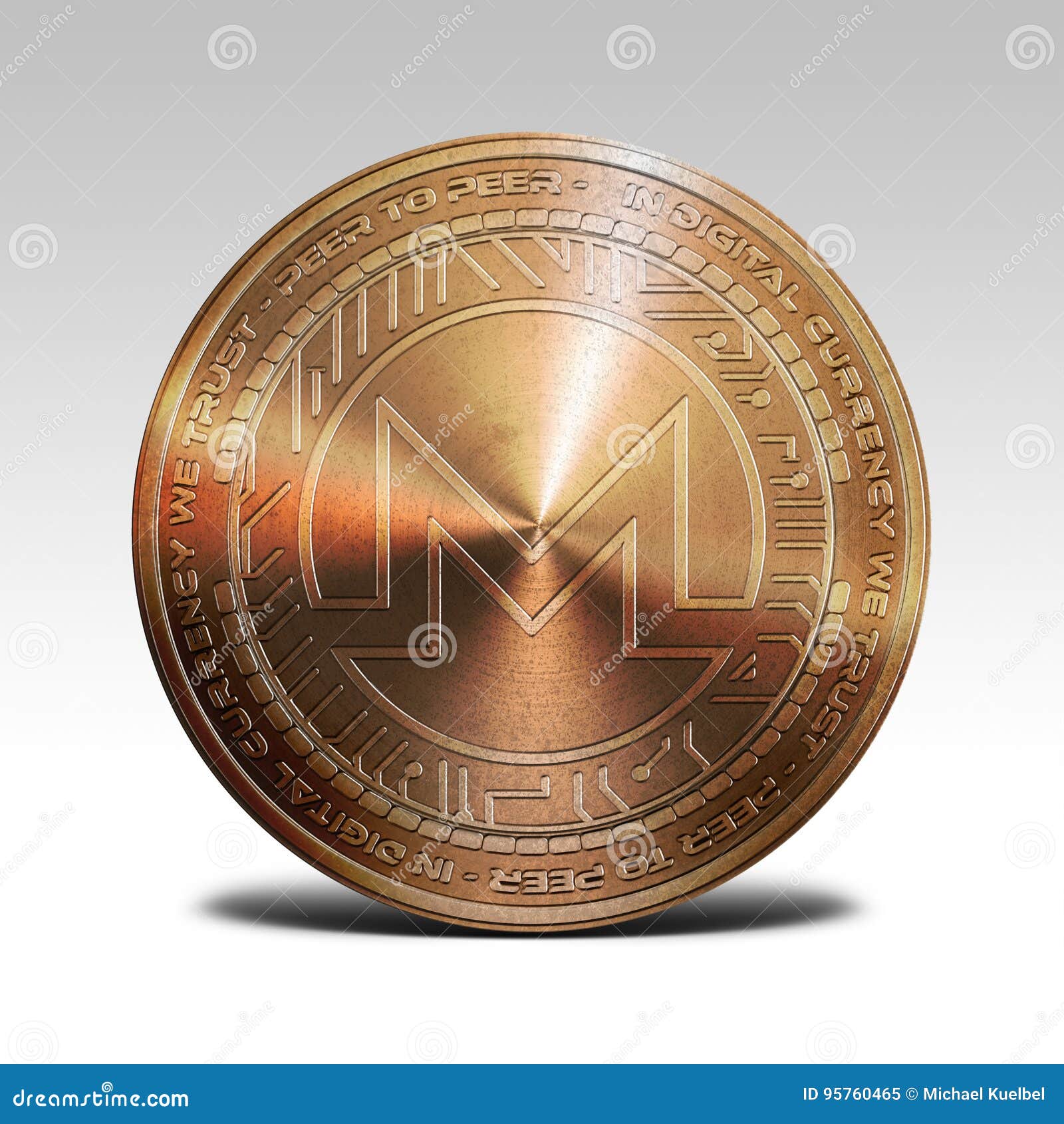 Copper Monero Coin Isolated on White Background 3d Rendering Editorial ...