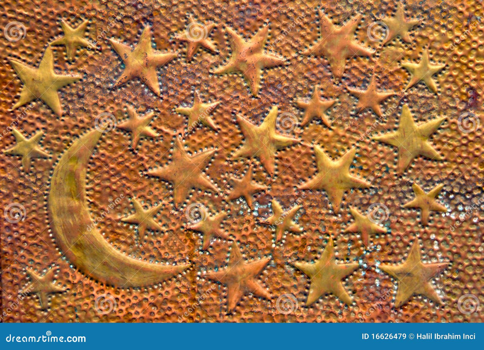 Copper moon and stars stock image. Image of nature, design - 16626479