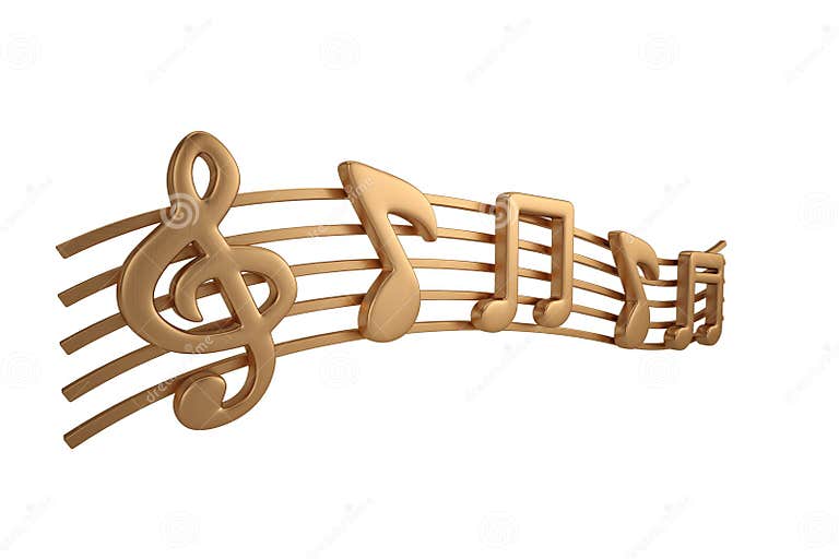 Copper Music Notes.3D Illustration. Stock Illustration - Illustration ...