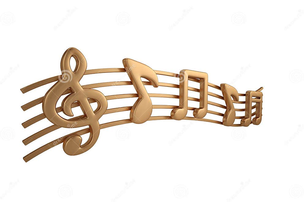 Copper Music Notes.3D Illustration. Stock Illustration - Illustration ...