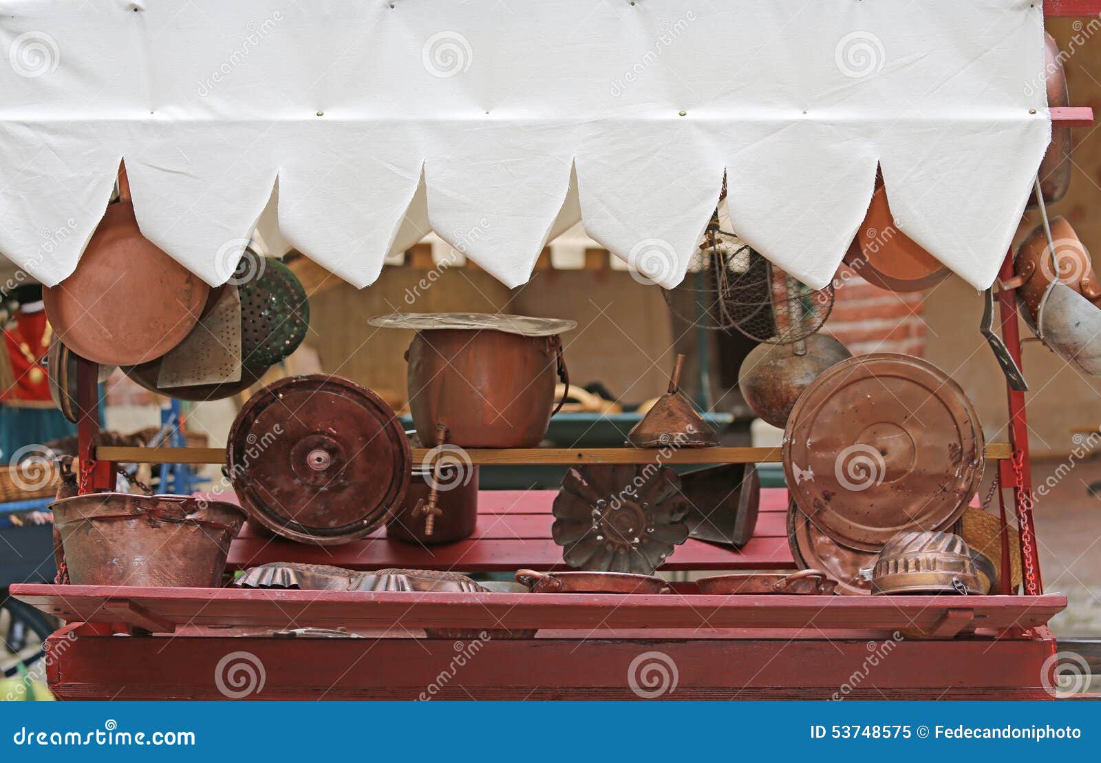Copper Objects Retro Vintage Utensils Containers Stock Photography ...