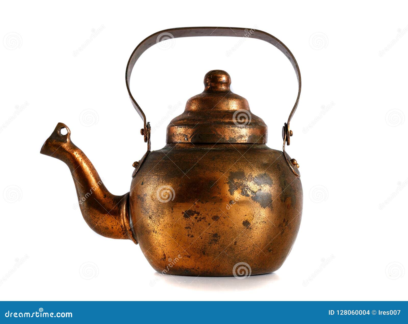 Copper old kettle stock photo. Image of design, decorative - 128060004
