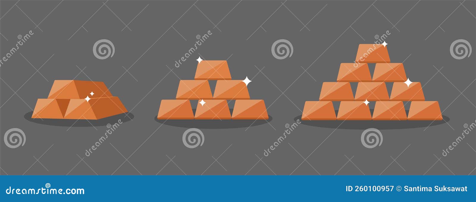 Copper Ore Ingot Icon. Vector Illustration Stock Vector - Illustration ...