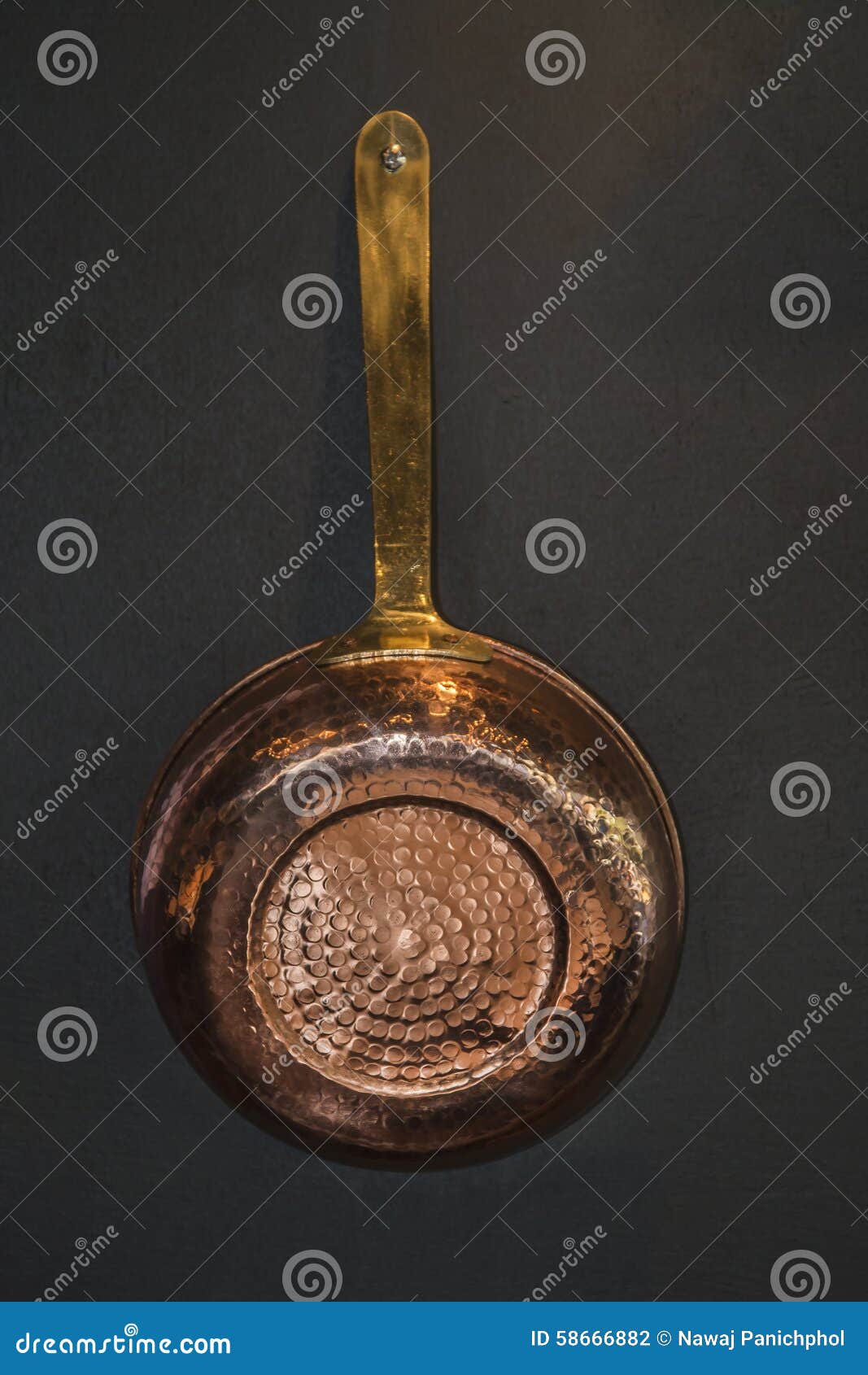 Copper pan stock photo. Image of restaurant, wooden, clean - 58666882