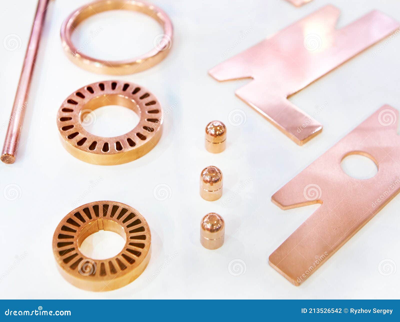 Copper Parts for Electrical Industry Stock Photo - Image of parts ...