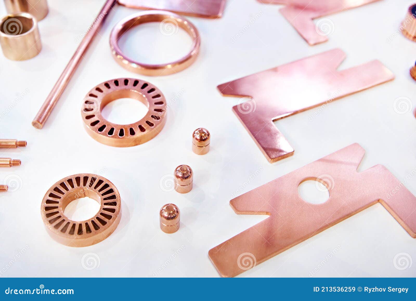 Copper Parts for Electrical Industry Stock Image - Image of cable ...