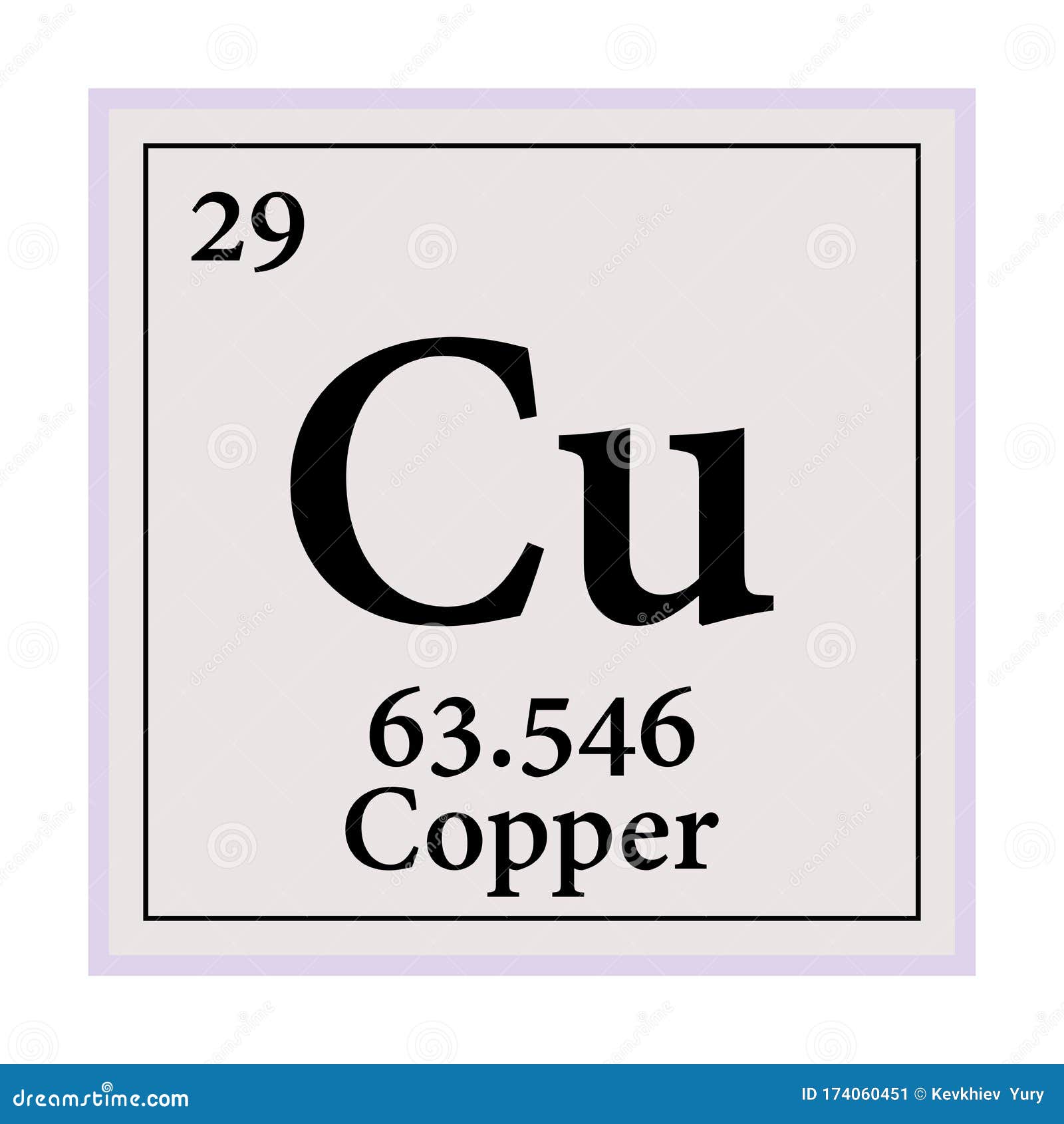 Copper Periodic Table of the Elements Vector Illustration Eps 10 Stock ...