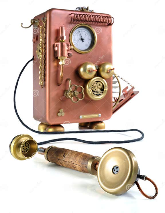 Copper Phone. stock photo. Image of fashioned, line, style - 21380228