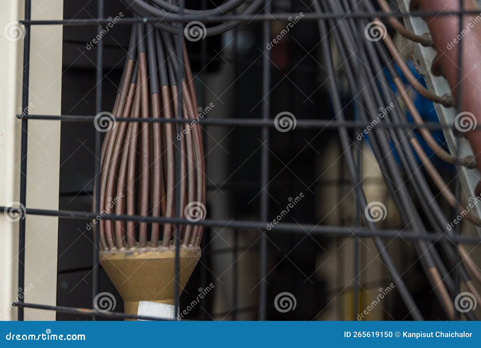 Copper Pipe of Air Conditioner System. Ventilation System and Pipe ...