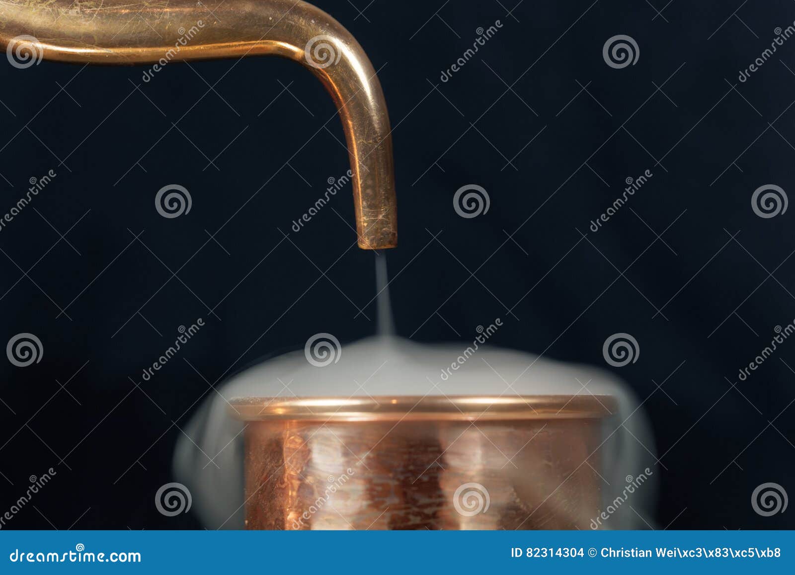 Copper pipe with steam stock photo. Image of copper, alchemy - 82314304