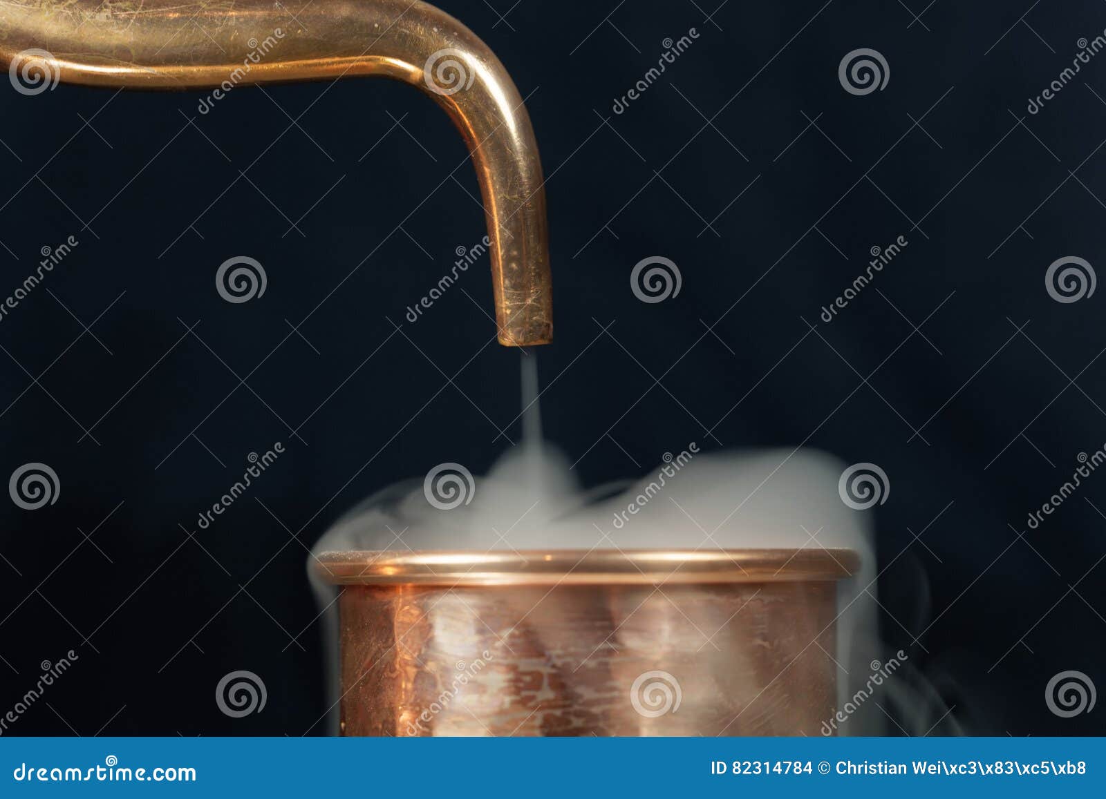 Copper pipe with steam stock photo. Image of industrial - 82314784